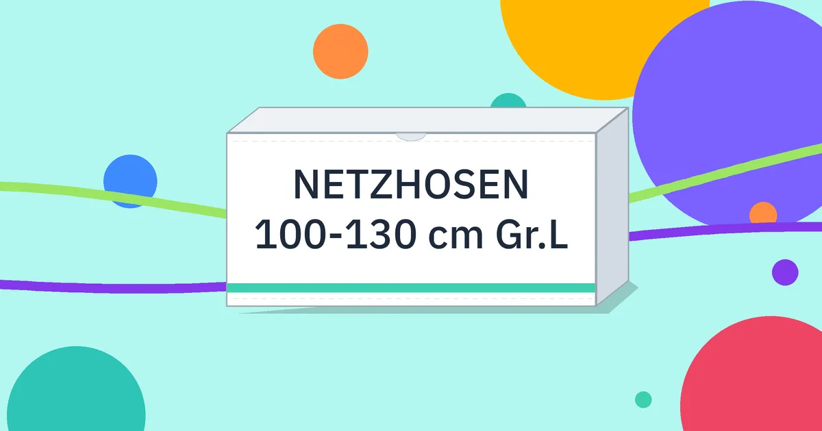 Symbolbild: Packung mit der Aufschrift NETZHOSEN 100-130 cm Gr.L (PZN 10831736) – Verfügbarkeit und Bezug in Apotheken in Frankfurt am Main
