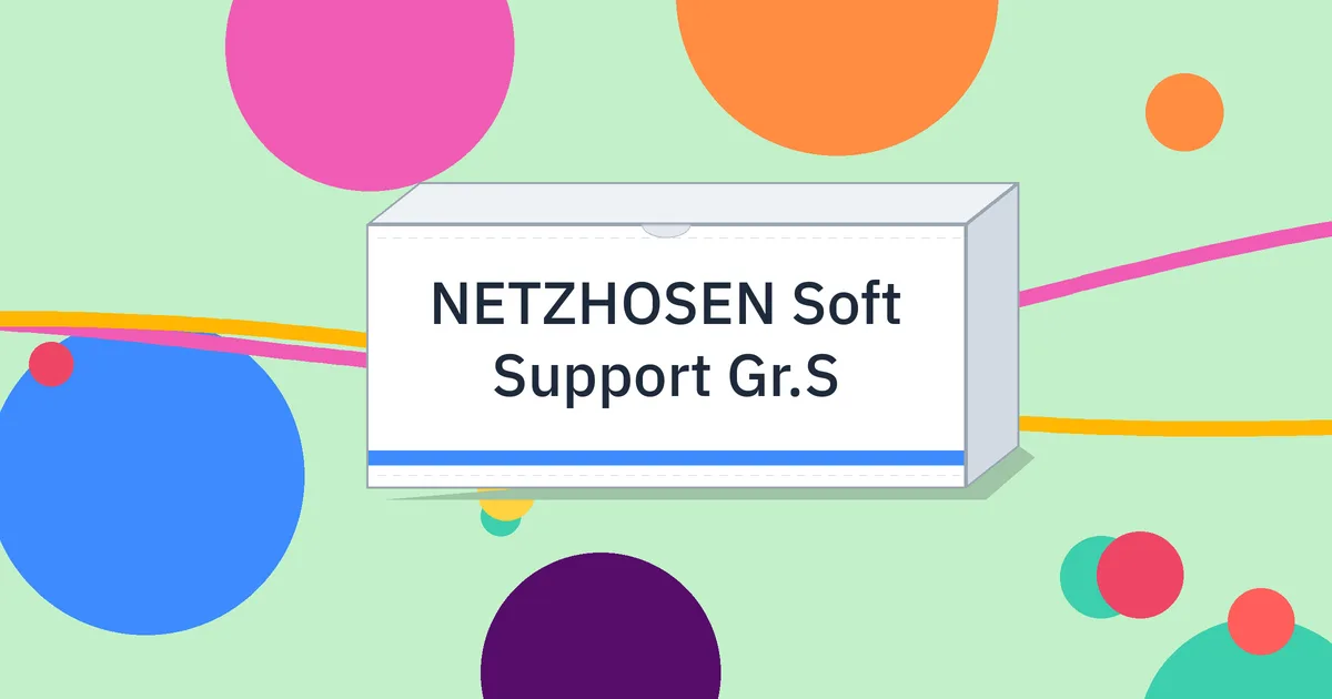 Symbolbild: Packung mit der Aufschrift NETZHOSEN Soft Support Gr.S (PZN 09392823) – Verfügbarkeit und Bezug in Apotheken in Frankfurt am Main