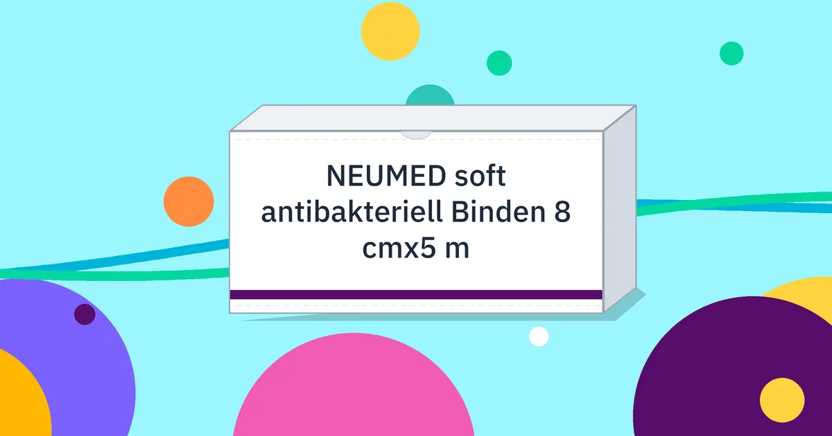 Symbolbild: Packung mit der Aufschrift NEUMED soft antibakteriell Binden 8 cmx5 m (PZN 13351652) – Verfügbarkeit und Bezug in Apotheken in Frankfurt am Main