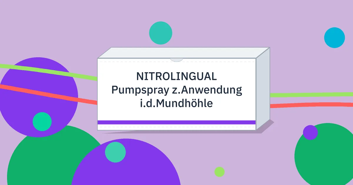 Symbolbild: Packung mit der Aufschrift NITROLINGUAL Pumpspray z.Anwendung i.d.Mundhöhle (PZN 19795640) – Verfügbarkeit und Bezug in Apotheken in Frankfurt am Main
