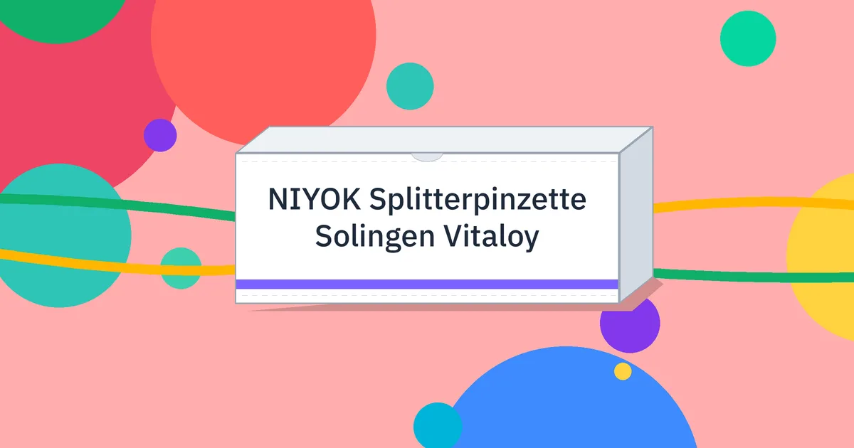 Symbolbild: Packung mit der Aufschrift NIYOK Splitterpinzette Solingen Vitaloy (PZN 19547965) – Verfügbarkeit und Bezug in Apotheken in Frankfurt am Main