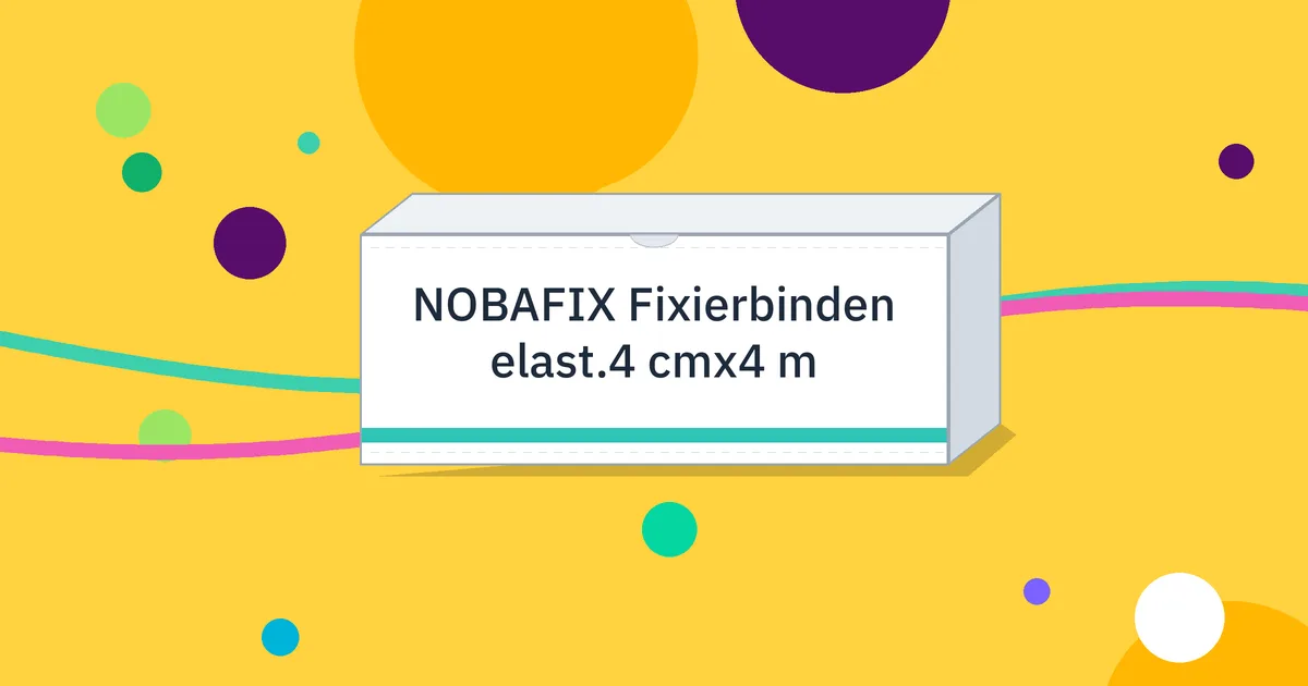Symbolbild: Packung mit der Aufschrift NOBAFIX Fixierbinden elast.4 cmx4 m (PZN 16028093) – Verfügbarkeit und Bezug in Apotheken in Frankfurt am Main