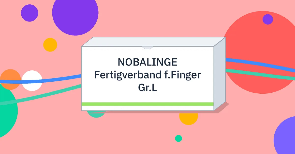 Symbolbild: Packung mit der Aufschrift NOBALINGE Fertigverband f.Finger Gr.L (PZN 11381100) – Verfügbarkeit und Bezug in Apotheken in Frankfurt am Main