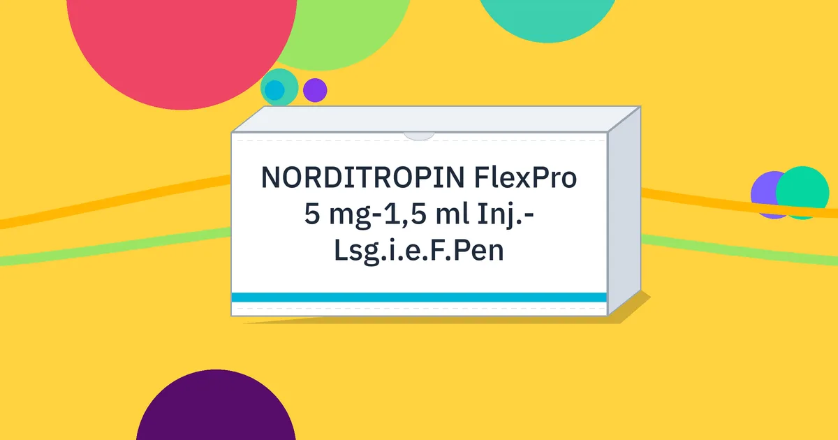 Symbolbild: Packung mit der Aufschrift NORDITROPIN FlexPro 5 mg-1,5 ml Inj.-Lsg.i.e.F.Pen (PZN 17231815) – Verfügbarkeit und Bezug in Apotheken in Frankfurt am Main
