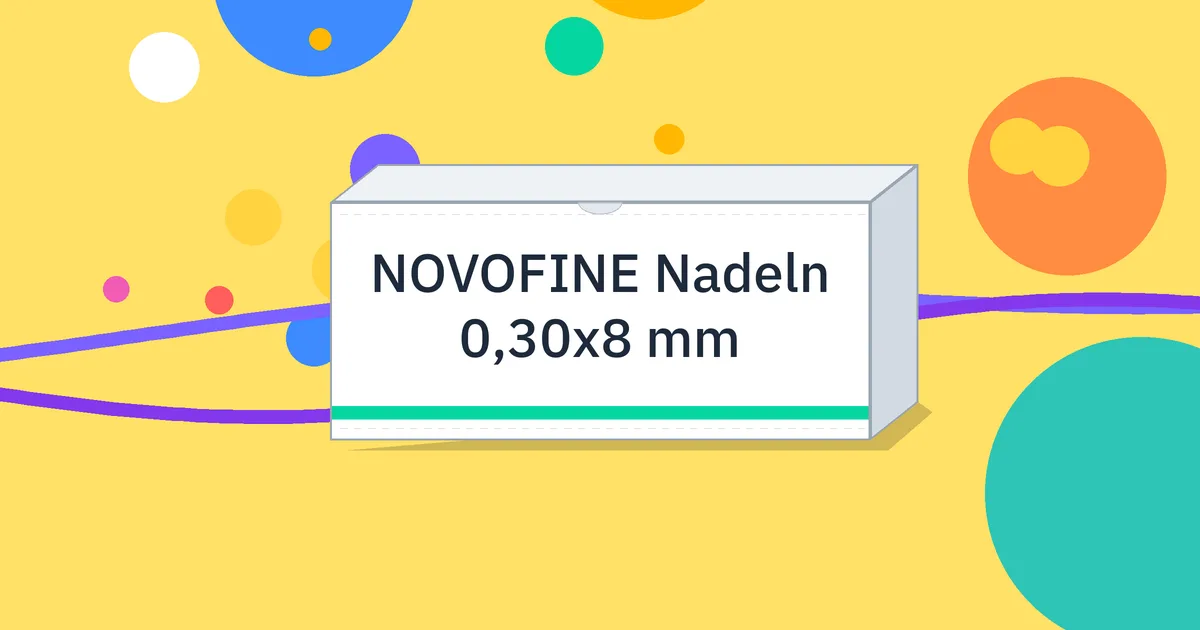 Symbolbild: Packung mit der Aufschrift NOVOFINE Nadeln 0,30x8 mm (PZN 06445890) – Verfügbarkeit und Bezug in Apotheken in Frankfurt am Main
