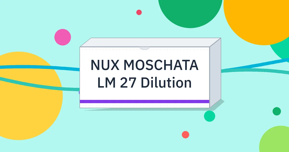 Symbolbild: Packung mit der Aufschrift NUX MOSCHATA LM 27 Dilution (PZN 12970169) – Verfügbarkeit und Bezug in Apotheken in Frankfurt am Main