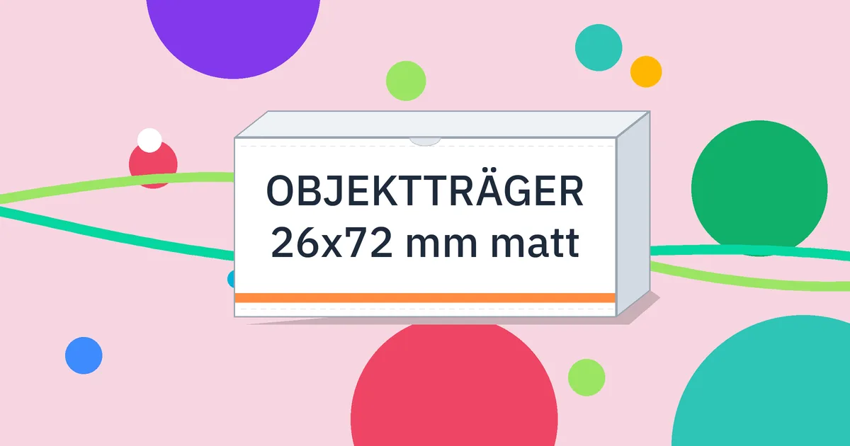 Symbolbild: Packung mit der Aufschrift OBJEKTTRÄGER 26x72 mm matt (PZN 01966897) – Verfügbarkeit und Bezug in Apotheken in Frankfurt am Main