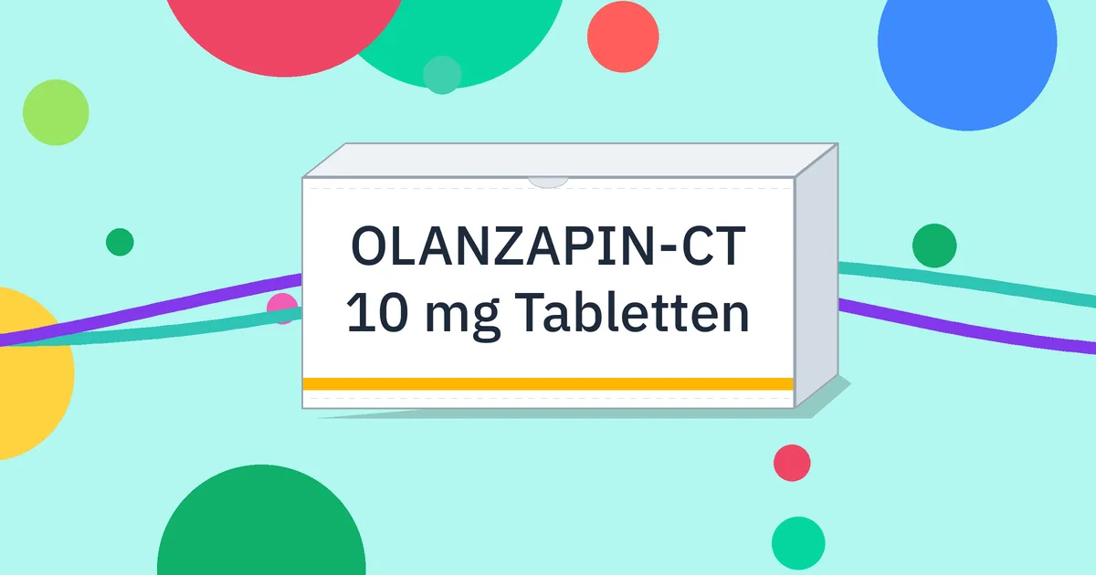 Symbolbild: Packung mit der Aufschrift OLANZAPIN-CT 10 mg Tabletten (PZN 08442217) – Verfügbarkeit und Bezug in Apotheken in Frankfurt am Main