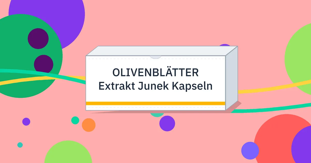 Symbolbild: Packung mit der Aufschrift OLIVENBLÄTTER Extrakt Junek Kapseln (PZN 03539998) – Verfügbarkeit und Bezug in Apotheken in Frankfurt am Main