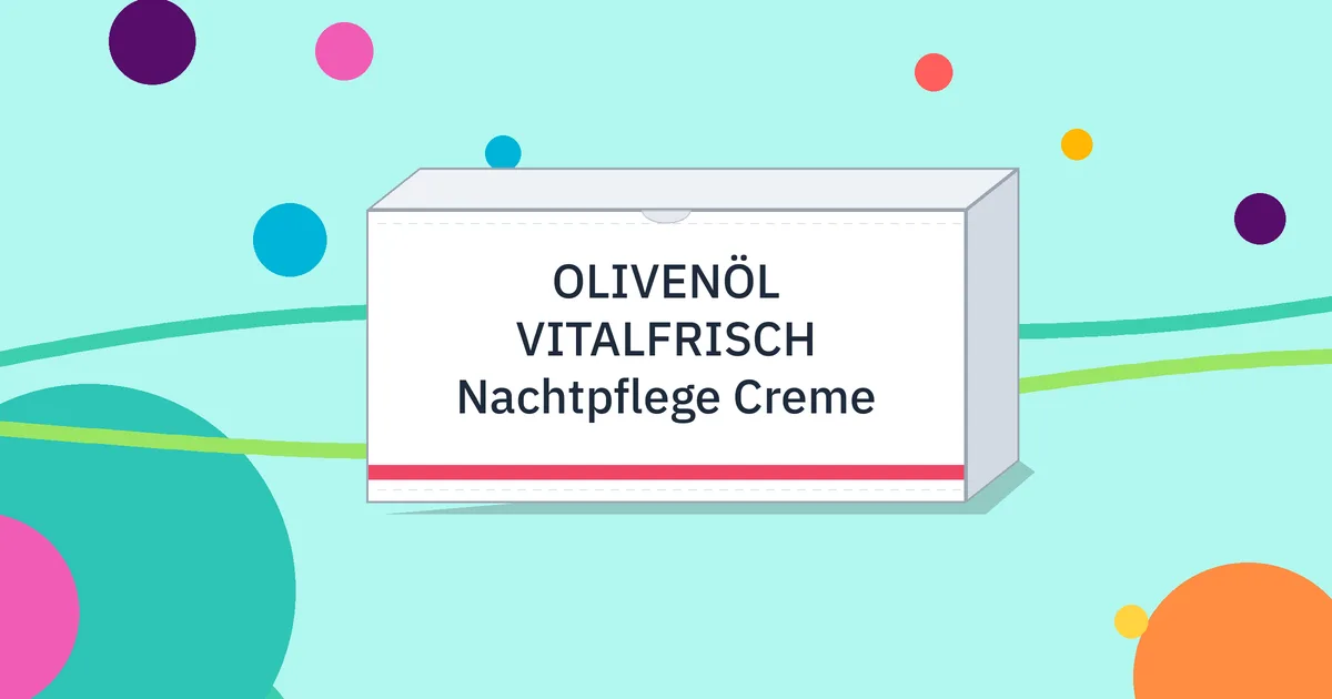 Symbolbild: Packung mit der Aufschrift OLIVENÖL VITALFRISCH Nachtpflege Creme (PZN 01488558) – Verfügbarkeit und Bezug in Apotheken in Frankfurt am Main