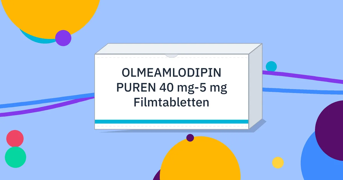 Symbolbild: Packung mit der Aufschrift OLMEAMLODIPIN PUREN 40 mg-5 mg Filmtabletten (PZN 18457208) – Verfügbarkeit und Bezug in Apotheken in Frankfurt am Main