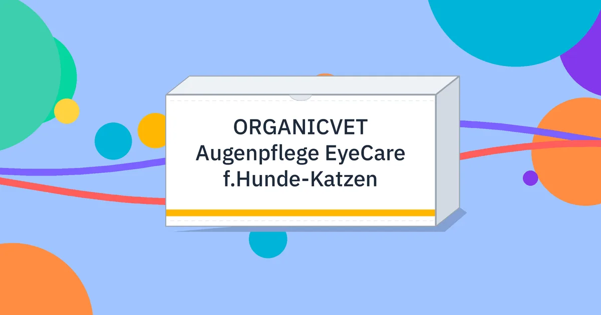 Symbolbild: Packung mit der Aufschrift ORGANICVET Augenpflege EyeCare f.Hunde-Katzen (PZN 08755821) – Verfügbarkeit und Bezug in Apotheken in Frankfurt am Main