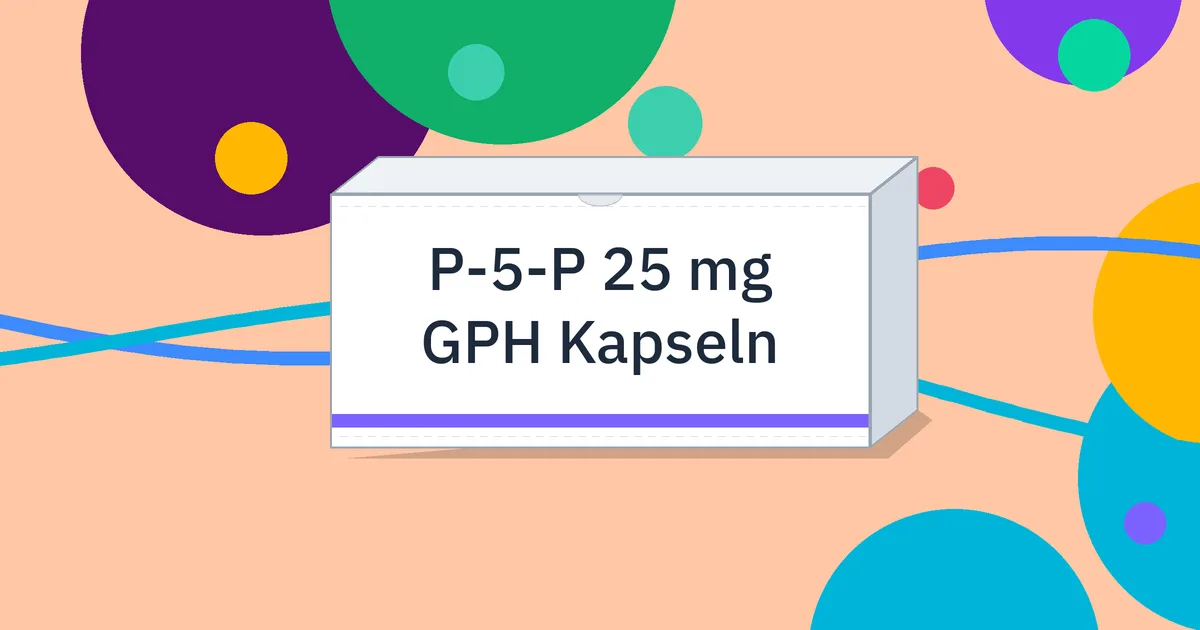 Symbolbild: Packung mit der Aufschrift P-5-P 25 mg GPH Kapseln (PZN 16935247) – Verfügbarkeit und Bezug in Apotheken in Frankfurt am Main