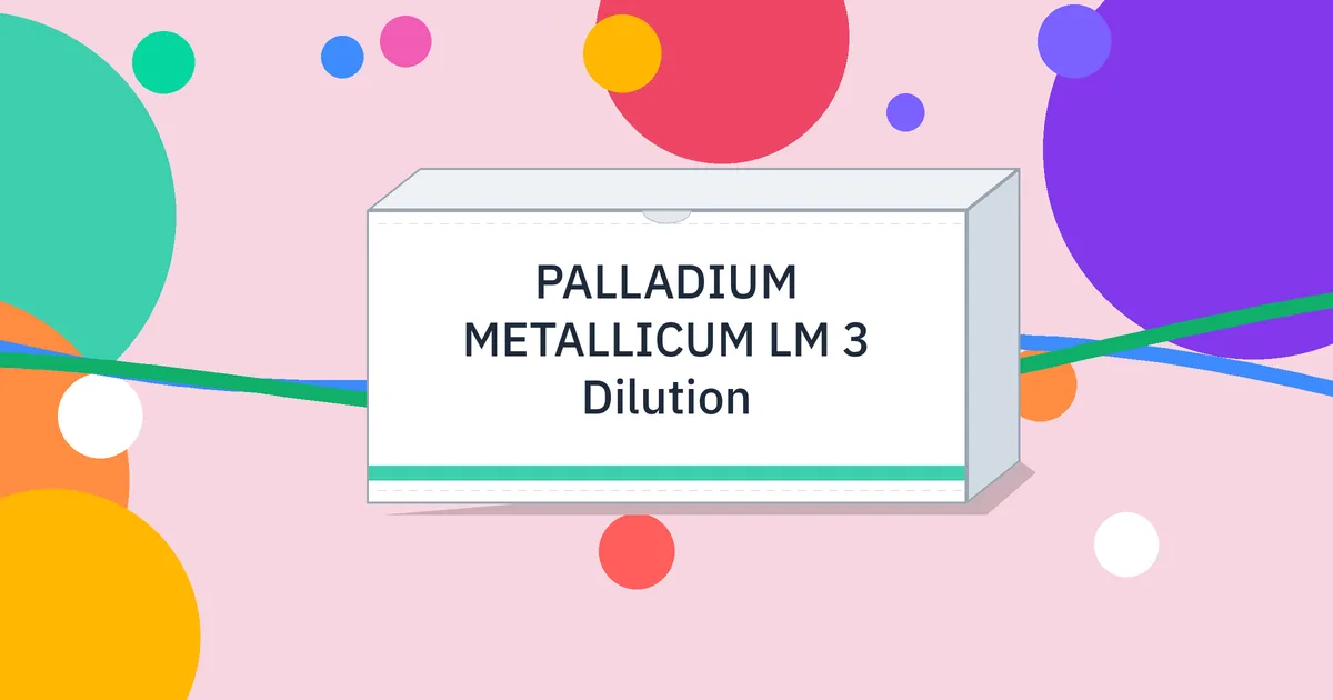 Symbolbild: Packung mit der Aufschrift PALLADIUM METALLICUM LM 3 Dilution (PZN 12975250) – Verfügbarkeit und Bezug in Apotheken in Frankfurt am Main