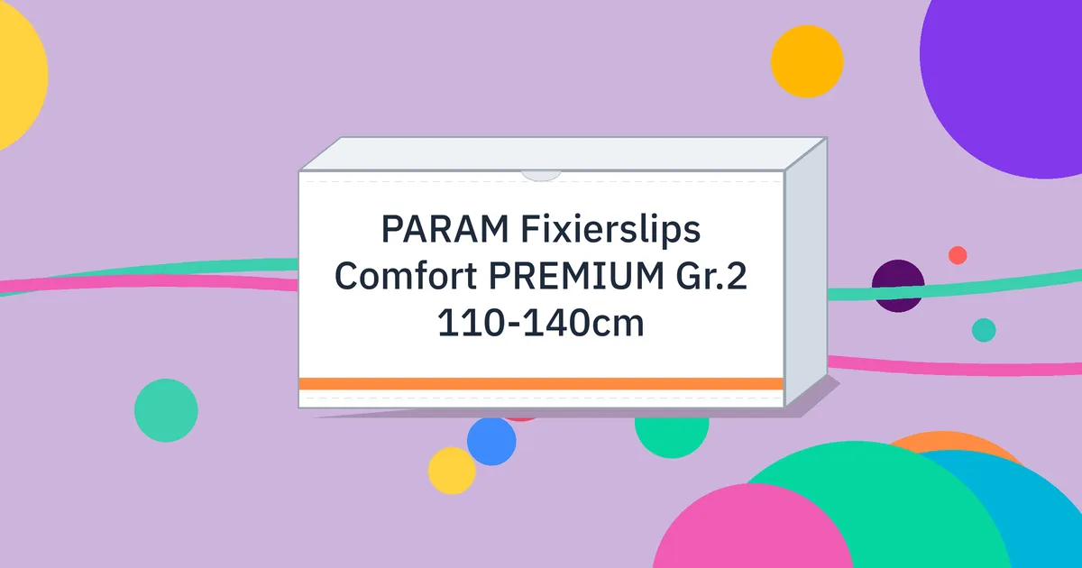 Symbolbild: Packung mit der Aufschrift PARAM Fixierslips Comfort PREMIUM Gr.2 110-140cm (PZN 01517484) – Verfügbarkeit und Bezug in Apotheken in Frankfurt am Main