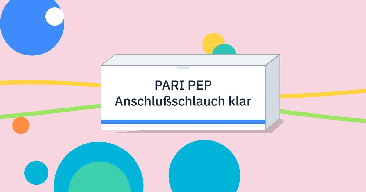 Symbolbild: Packung mit der Aufschrift PARI PEP Anschlußschlauch klar (PZN 01408909) – Verfügbarkeit und Bezug in Apotheken in Frankfurt am Main