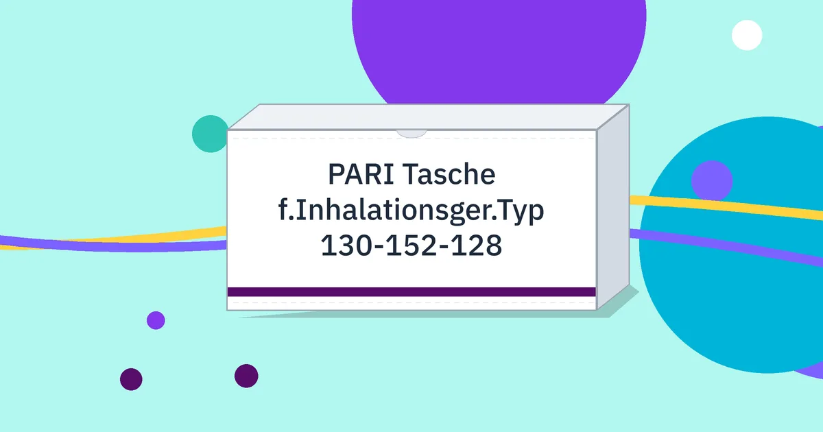 Symbolbild: Packung mit der Aufschrift PARI Tasche f.Inhalationsger.Typ 130-152-128 (PZN 18187105) – Verfügbarkeit und Bezug in Apotheken in Frankfurt am Main