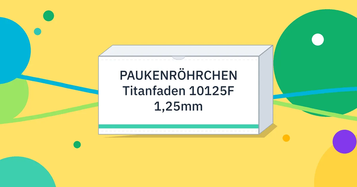 Symbolbild: Packung mit der Aufschrift PAUKENRÖHRCHEN Titanfaden 10125F 1,25mm (PZN 00911061) – Verfügbarkeit und Bezug in Apotheken in Frankfurt am Main