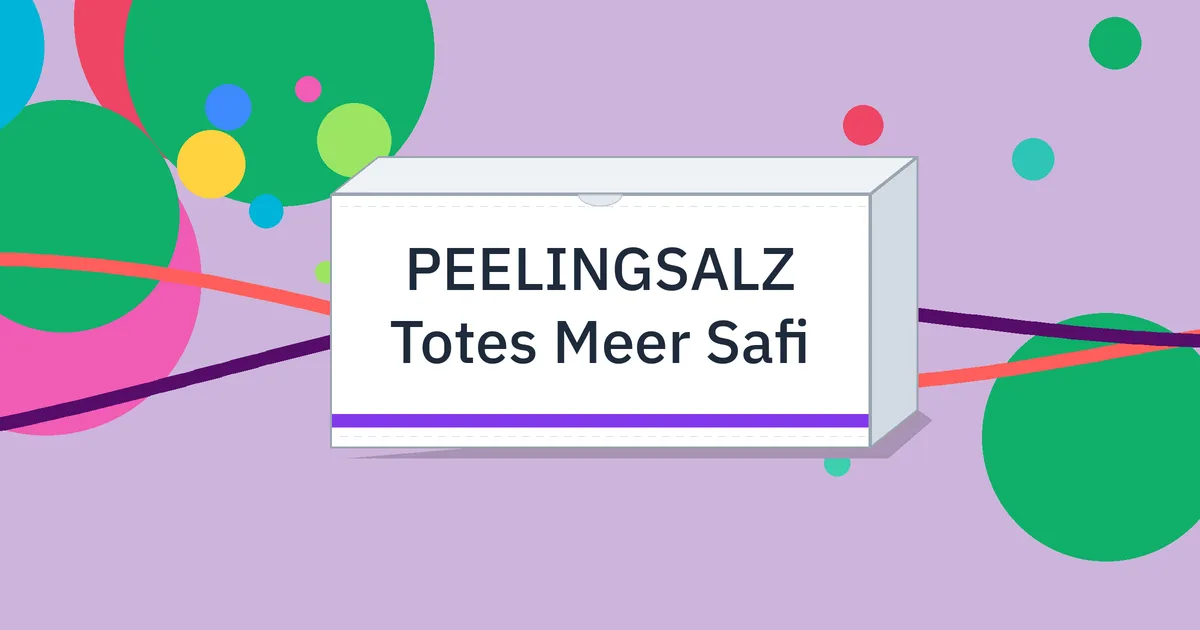 Symbolbild: Packung mit der Aufschrift PEELINGSALZ Totes Meer Safi (PZN 01464523) – Verfügbarkeit und Bezug in Apotheken in Frankfurt am Main