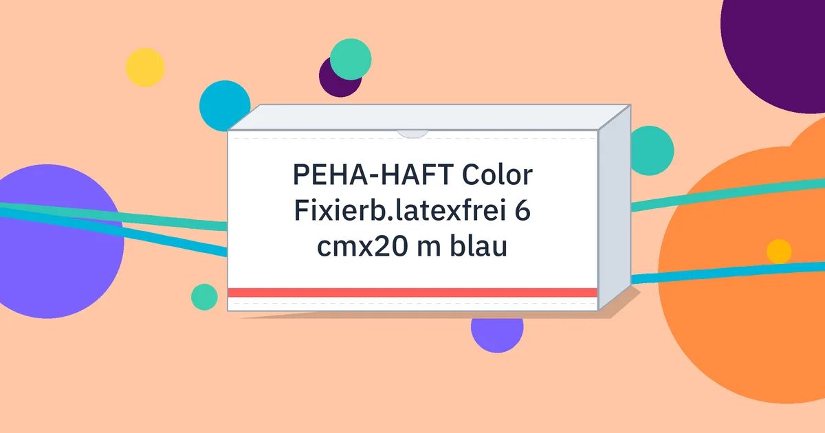 Symbolbild: Packung mit der Aufschrift PEHA-HAFT Color Fixierb.latexfrei 6 cmx20 m blau (PZN 19341442) – Verfügbarkeit und Bezug in Apotheken in Frankfurt am Main