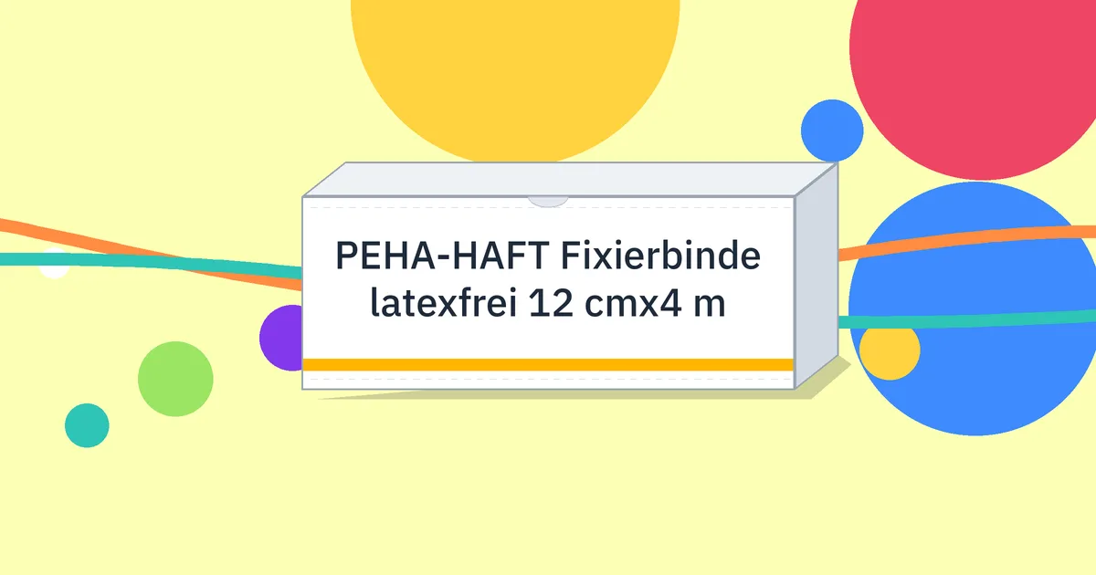 Symbolbild: Packung mit der Aufschrift PEHA-HAFT Fixierbinde latexfrei 12 cmx4 m (PZN 10792752) – Verfügbarkeit und Bezug in Apotheken in Frankfurt am Main