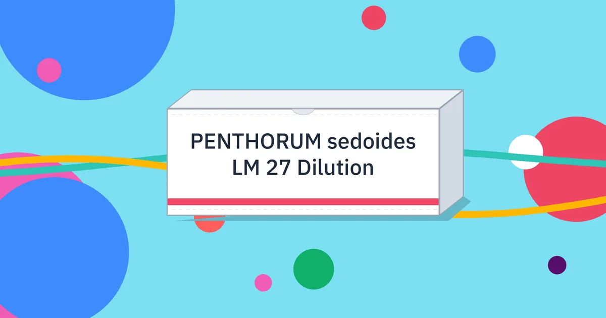 Symbolbild: Packung mit der Aufschrift PENTHORUM sedoides LM 27 Dilution (PZN 13634812) – Verfügbarkeit und Bezug in Apotheken in Frankfurt am Main