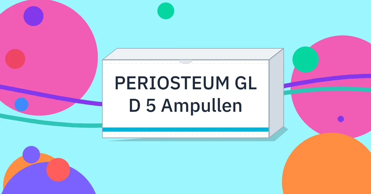 Symbolbild: Packung mit der Aufschrift PERIOSTEUM GL D 5 Ampullen (PZN 03354974) – Verfügbarkeit und Bezug in Apotheken in Frankfurt am Main