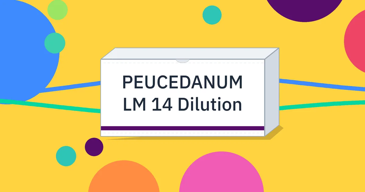 Symbolbild: Packung mit der Aufschrift PEUCEDANUM LM 14 Dilution (PZN 13636515) – Verfügbarkeit und Bezug in Apotheken in Frankfurt am Main