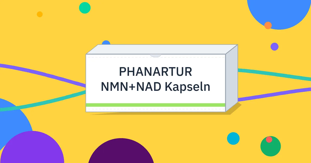 Symbolbild: Packung mit der Aufschrift PHANARTUR NMN+NAD Kapseln (PZN 19830431) – Verfügbarkeit und Bezug in Apotheken in Frankfurt am Main
