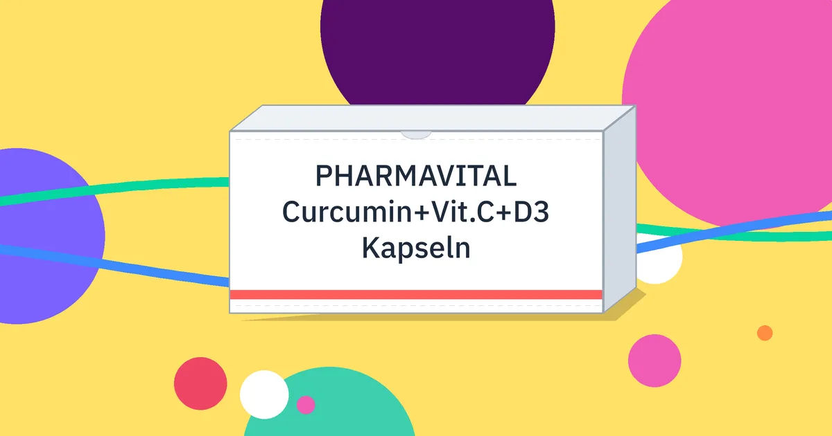Symbolbild: Packung mit der Aufschrift PHARMAVITAL Curcumin+Vit.C+D3 Kapseln (PZN 20014240) – Verfügbarkeit und Bezug in Apotheken in Frankfurt am Main