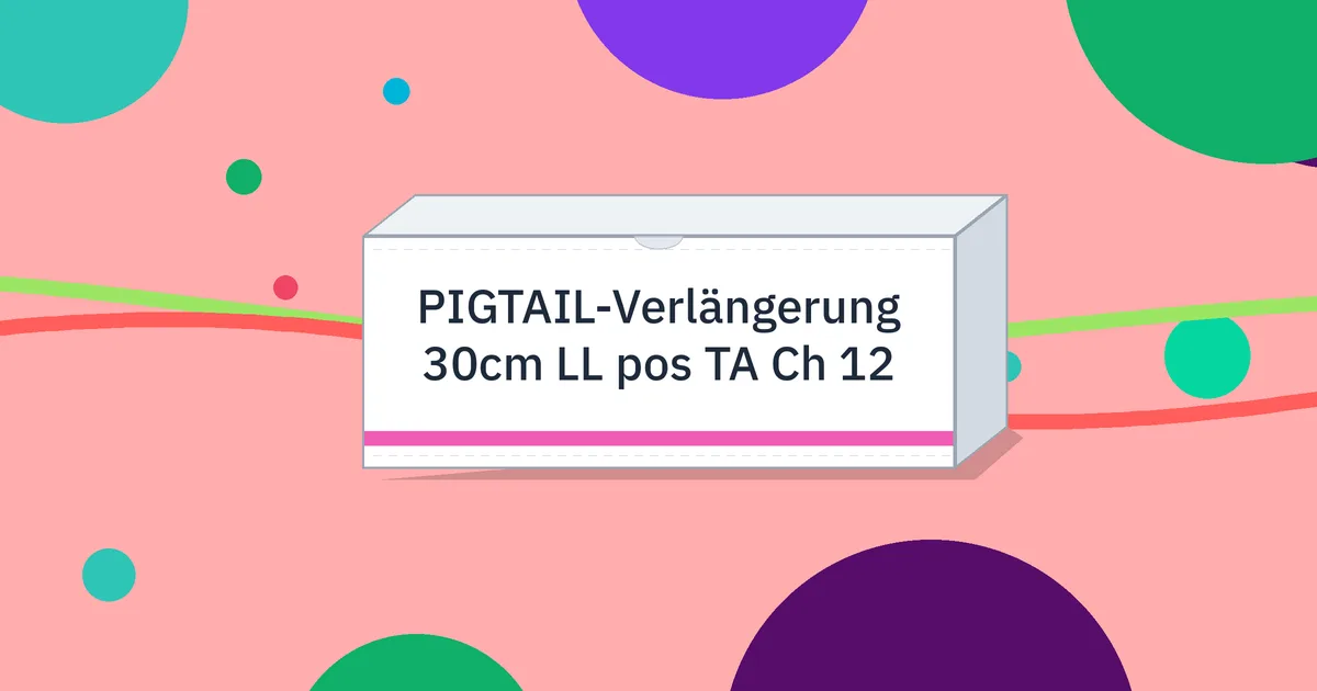 Symbolbild: Packung mit der Aufschrift PIGTAIL-Verlängerung 30cm LL pos TA Ch 12 (PZN 17488218) – Verfügbarkeit und Bezug in Apotheken in Frankfurt am Main