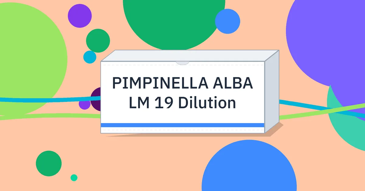 Symbolbild: Packung mit der Aufschrift PIMPINELLA ALBA LM 19 Dilution (PZN 13643975) – Verfügbarkeit und Bezug in Apotheken in Frankfurt am Main