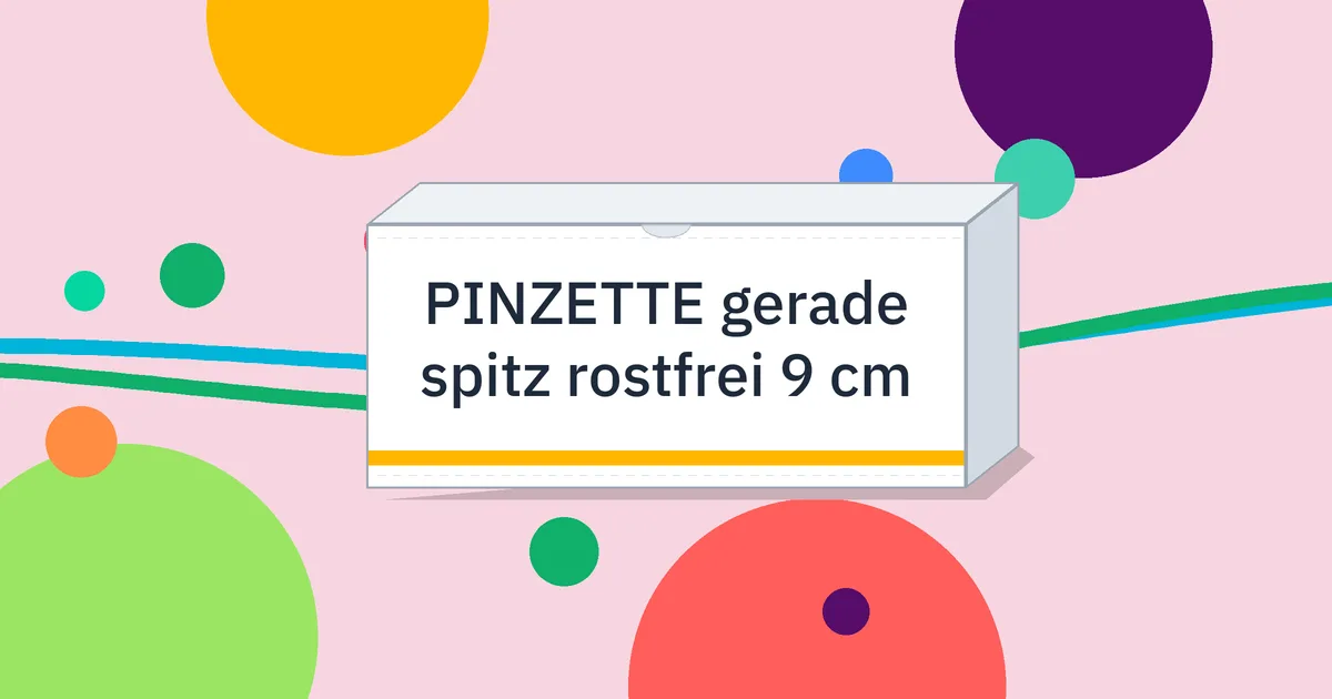 Symbolbild: Packung mit der Aufschrift PINZETTE gerade spitz rostfrei 9 cm (PZN 06805093) – Verfügbarkeit und Bezug in Apotheken in Frankfurt am Main