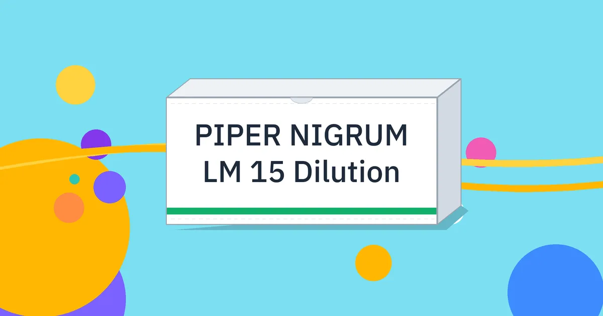 Symbolbild: Packung mit der Aufschrift PIPER NIGRUM LM 15 Dilution (PZN 13644868) – Verfügbarkeit und Bezug in Apotheken in Frankfurt am Main