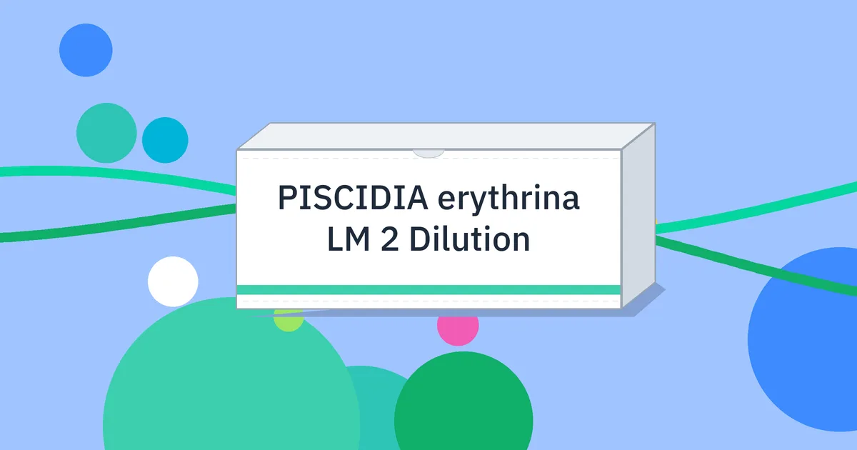 Symbolbild: Packung mit der Aufschrift PISCIDIA erythrina LM 2 Dilution (PZN 13645655) – Verfügbarkeit und Bezug in Apotheken in Frankfurt am Main