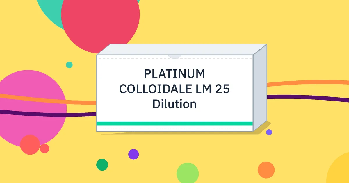 Symbolbild: Packung mit der Aufschrift PLATINUM COLLOIDALE LM 25 Dilution (PZN 13038079) – Verfügbarkeit und Bezug in Apotheken in Frankfurt am Main