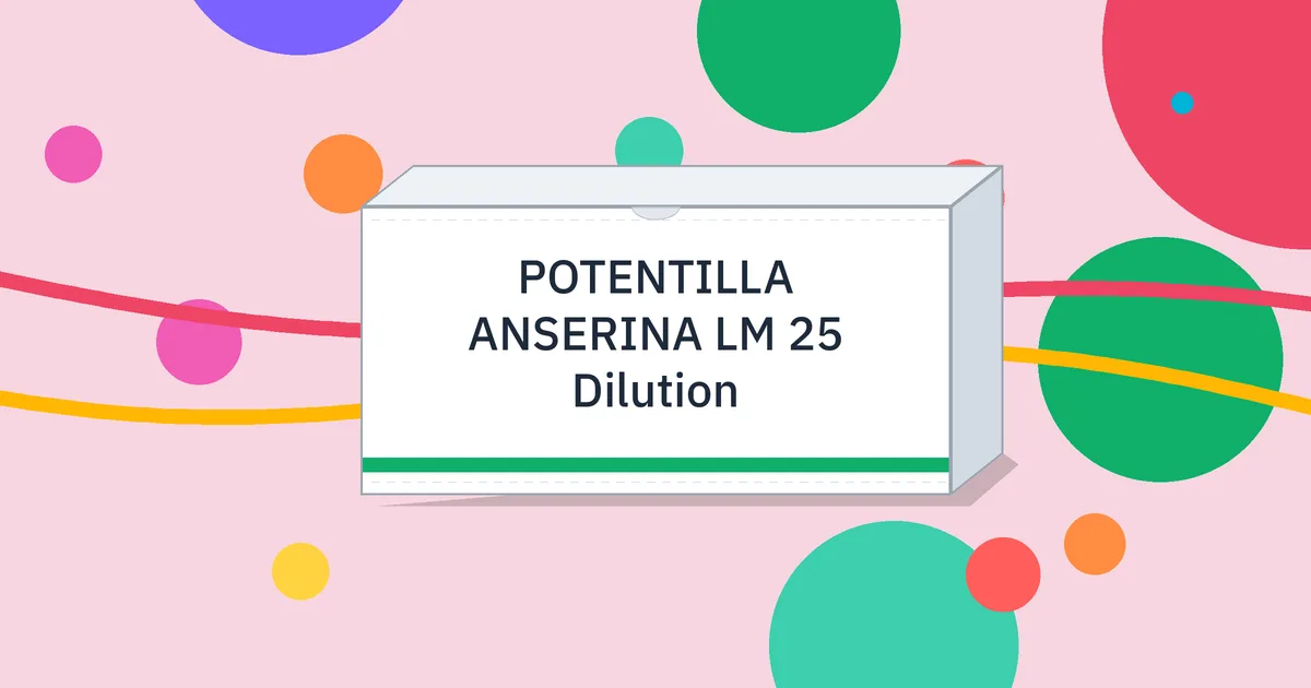 Symbolbild: Packung mit der Aufschrift POTENTILLA ANSERINA LM 25 Dilution (PZN 13665362) – Verfügbarkeit und Bezug in Apotheken in Frankfurt am Main