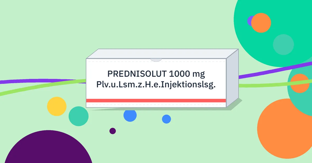 Symbolbild: Packung mit der Aufschrift PREDNISOLUT 1000 mg Plv.u.Lsm.z.H.e.Injektionslsg. (PZN 09534246) – Verfügbarkeit und Bezug in Apotheken in Frankfurt am Main