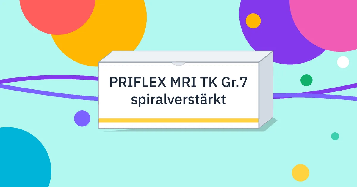 Symbolbild: Packung mit der Aufschrift PRIFLEX MRI TK Gr.7 spiralverstärkt (PZN 11091313) – Verfügbarkeit und Bezug in Apotheken in Frankfurt am Main