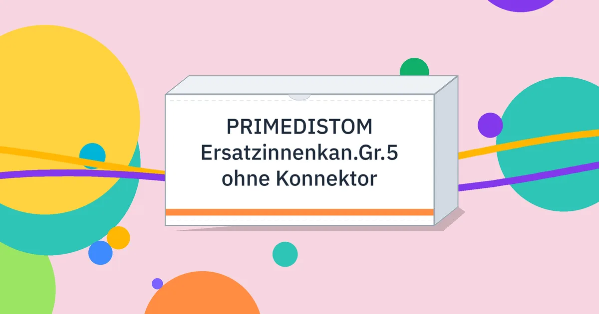 Symbolbild: Packung mit der Aufschrift PRIMEDISTOM Ersatzinnenkan.Gr.5 ohne Konnektor (PZN 10257390) – Verfügbarkeit und Bezug in Apotheken in Frankfurt am Main
