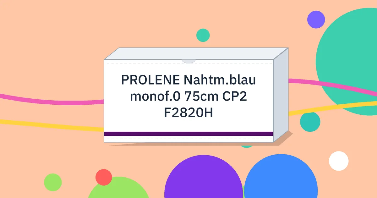 Symbolbild: Packung mit der Aufschrift PROLENE Nahtm.blau monof.0 75cm CP2 F2820H (PZN 16254317) – Verfügbarkeit und Bezug in Apotheken in Frankfurt am Main