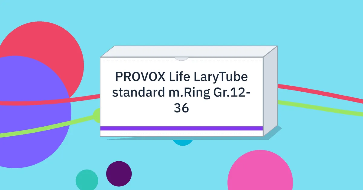 Symbolbild: Packung mit der Aufschrift PROVOX Life LaryTube standard m.Ring Gr.12-36 (PZN 19625205) – Verfügbarkeit und Bezug in Apotheken in Frankfurt am Main