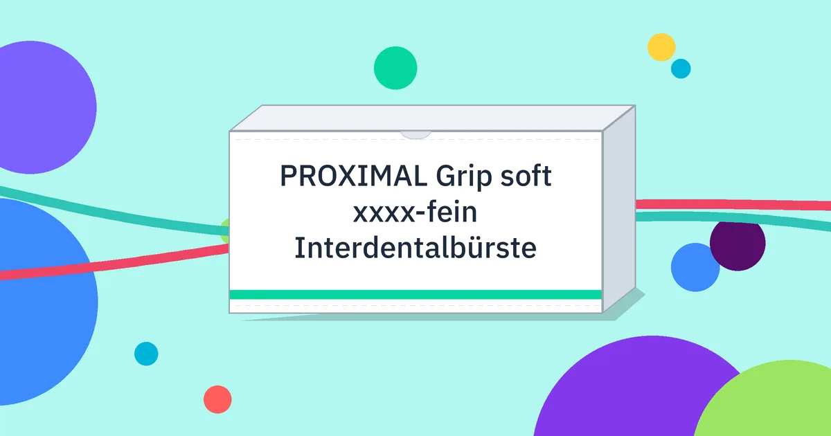 Symbolbild: Packung mit der Aufschrift PROXIMAL Grip soft xxxx-fein Interdentalbürste (PZN 03747722) – Verfügbarkeit und Bezug in Apotheken in Frankfurt am Main