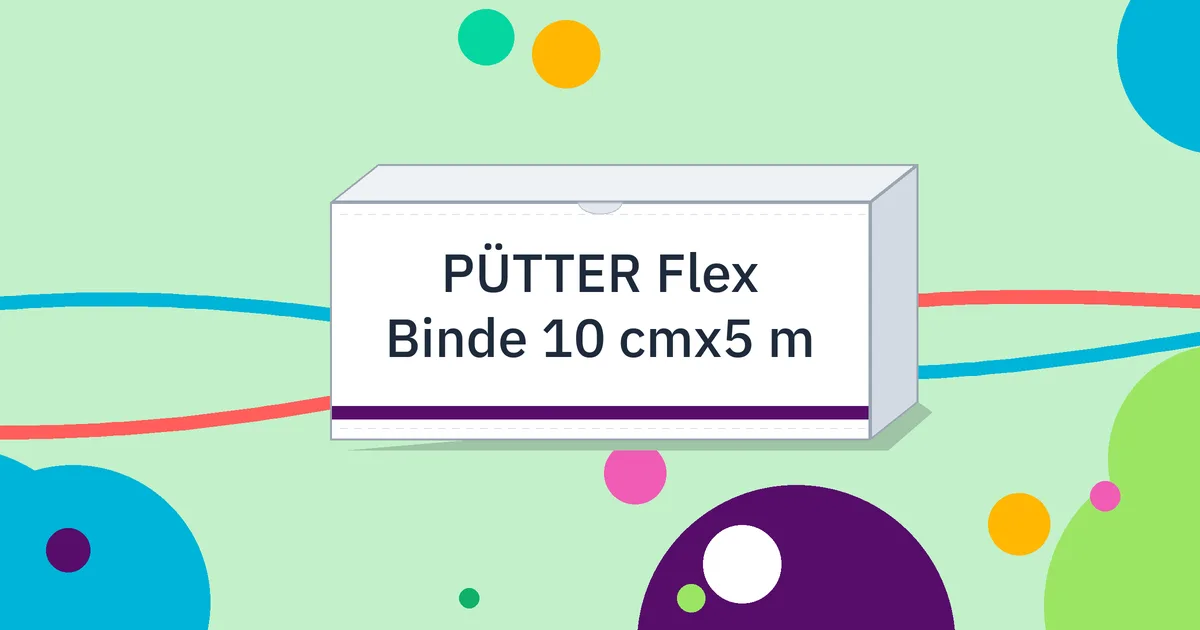 Symbolbild: Packung mit der Aufschrift PÜTTER Flex Binde 10 cmx5 m (PZN 18913563) – Verfügbarkeit und Bezug in Apotheken in Frankfurt am Main