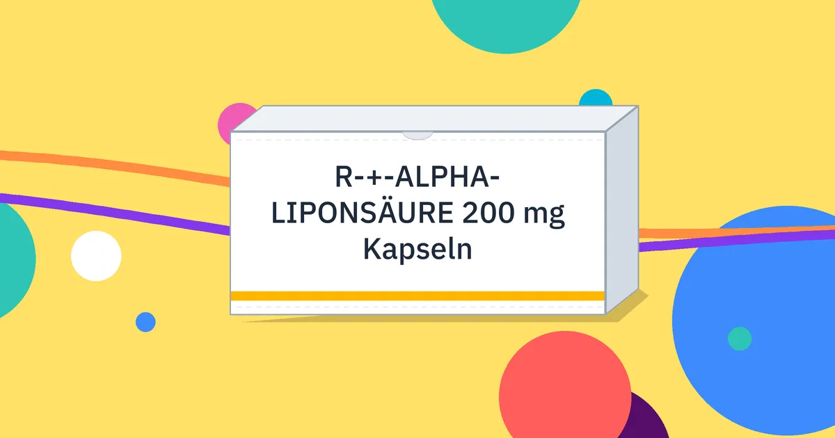 Symbolbild: Packung mit der Aufschrift R-+-ALPHA-LIPONSÄURE 200 mg Kapseln (PZN 13572123) – Verfügbarkeit und Bezug in Apotheken in Frankfurt am Main