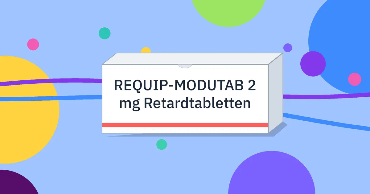 Symbolbild: Packung mit der Aufschrift REQUIP-MODUTAB 2 mg Retardtabletten (PZN 05392536) – Verfügbarkeit und Bezug in Apotheken in Frankfurt am Main