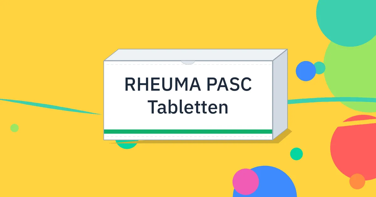 Symbolbild: Packung mit der Aufschrift RHEUMA PASC Tabletten (PZN 07439650) – Verfügbarkeit und Bezug in Apotheken in Frankfurt am Main
