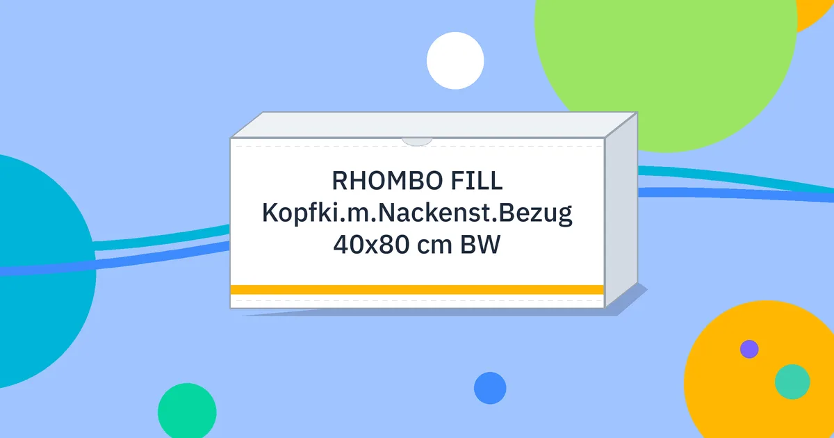 Symbolbild: Packung mit der Aufschrift RHOMBO FILL Kopfki.m.Nackenst.Bezug 40x80 cm BW (PZN 03948231) – Verfügbarkeit und Bezug in Apotheken in Frankfurt am Main