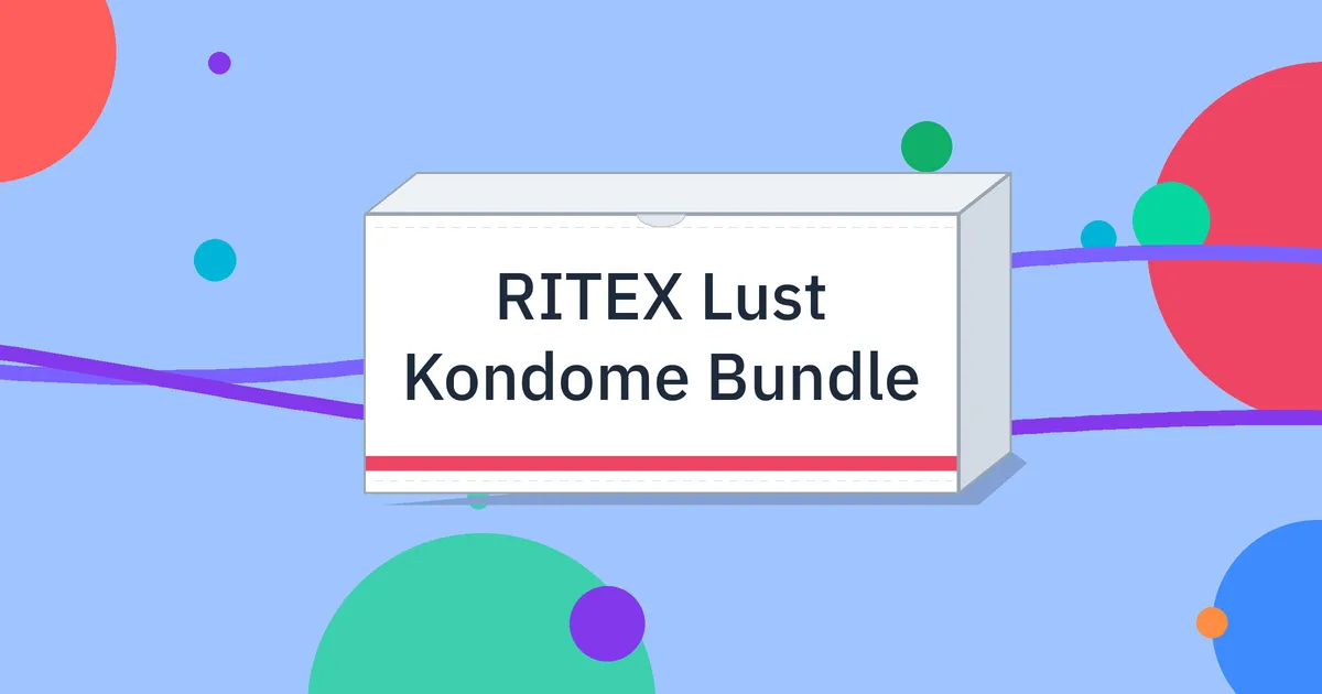 Symbolbild: Packung mit der Aufschrift RITEX Lust Kondome Bundle (PZN 13170436) – Verfügbarkeit und Bezug in Apotheken in Frankfurt am Main