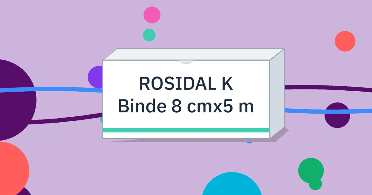 Symbolbild: Packung mit der Aufschrift ROSIDAL K Binde 8 cmx5 m (PZN 19852183) – Verfügbarkeit und Bezug in Apotheken in Frankfurt am Main